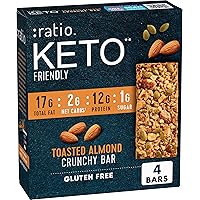 Amazon.com: Ratio KETO Friendly Chewy Protein Bars, Peanut Butter ...