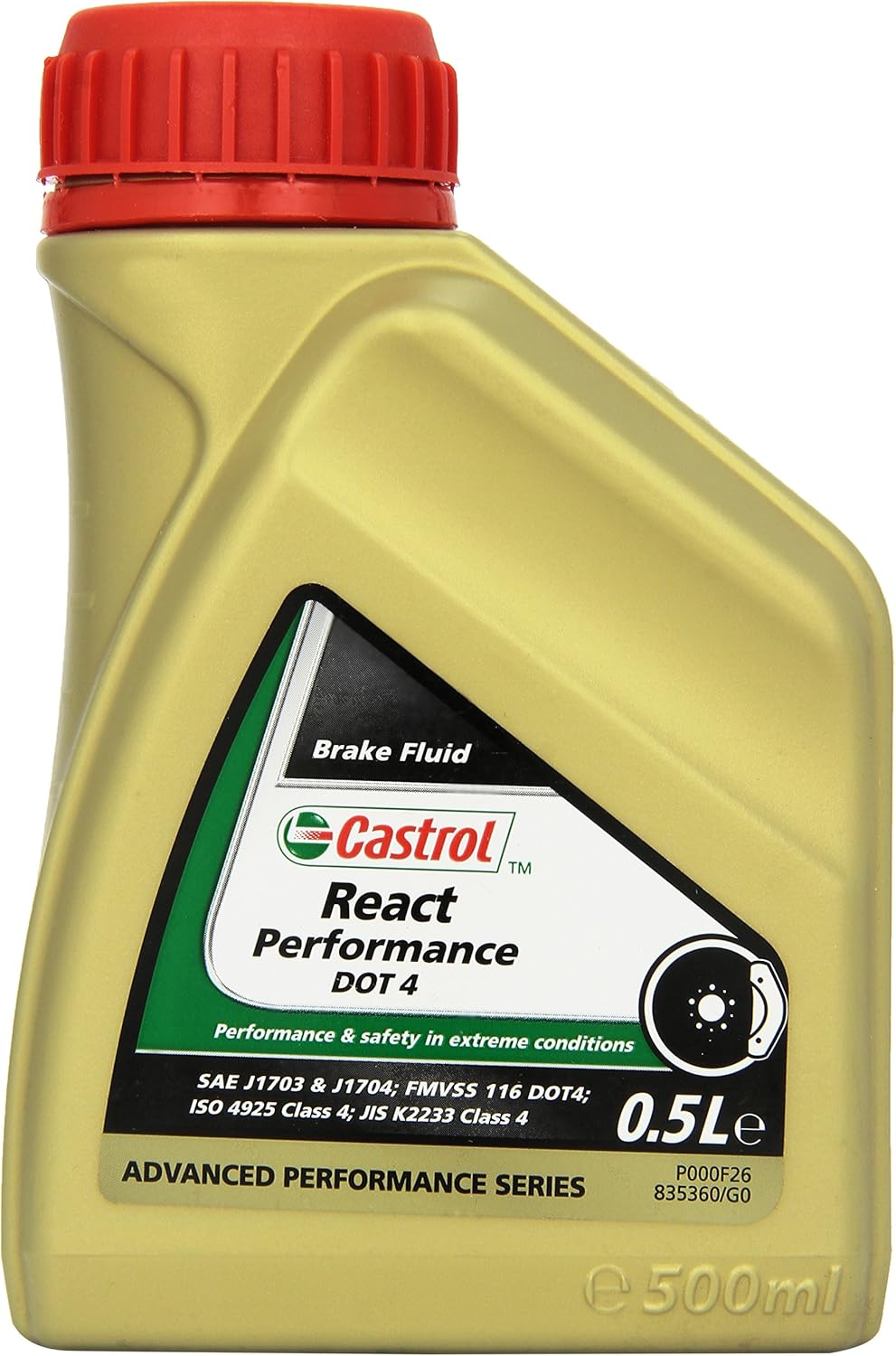Amazon.fr : Castrol React Performance DOT 4 Liquide de frein, 500mL