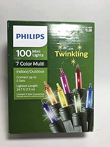 Philips 100 TWINKLING multi color mini lights 7 colors : Amazon.ca ...