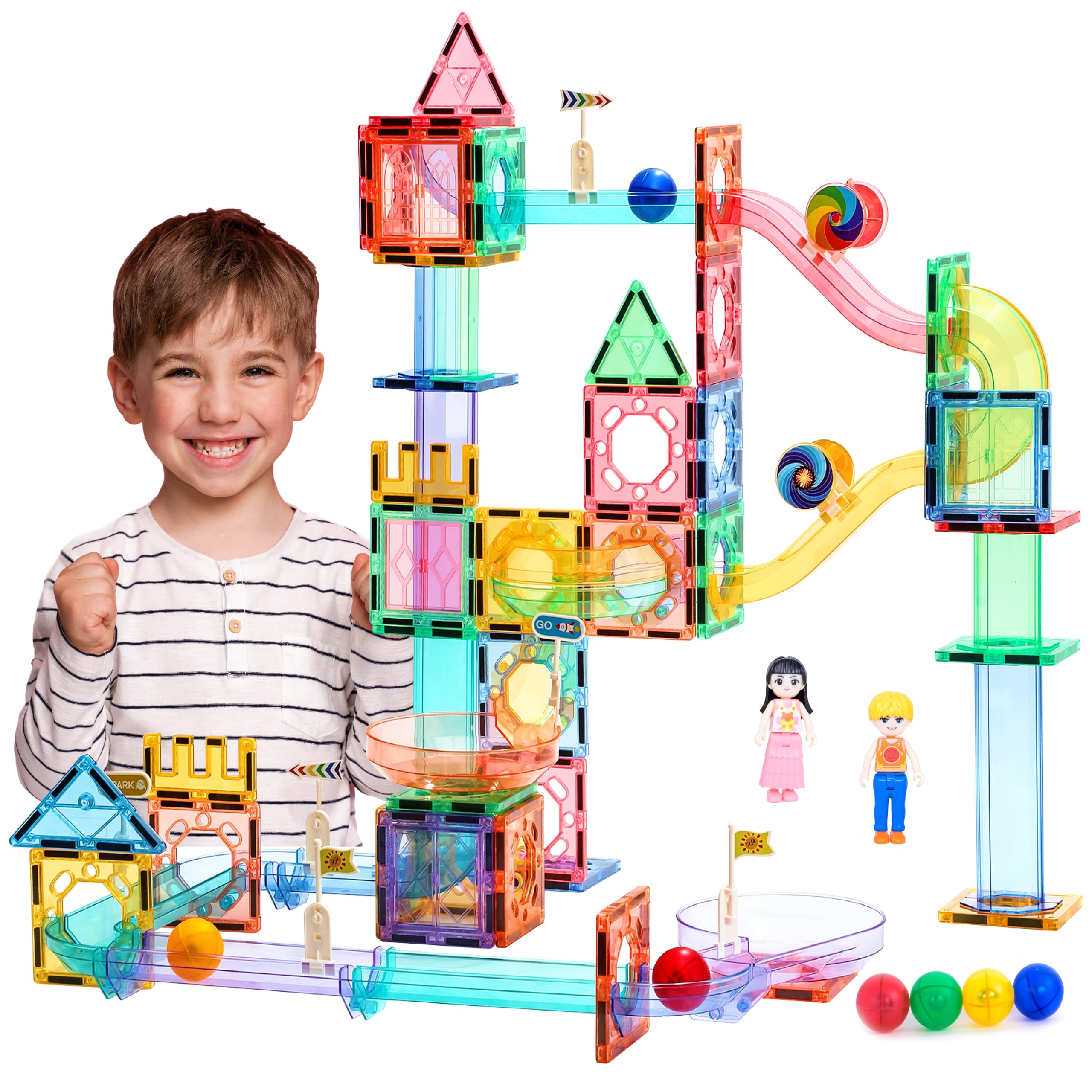 Mua Smart Toys 109 PCS Marble Run Magnetic Tiles Building Blocks STEM ...
