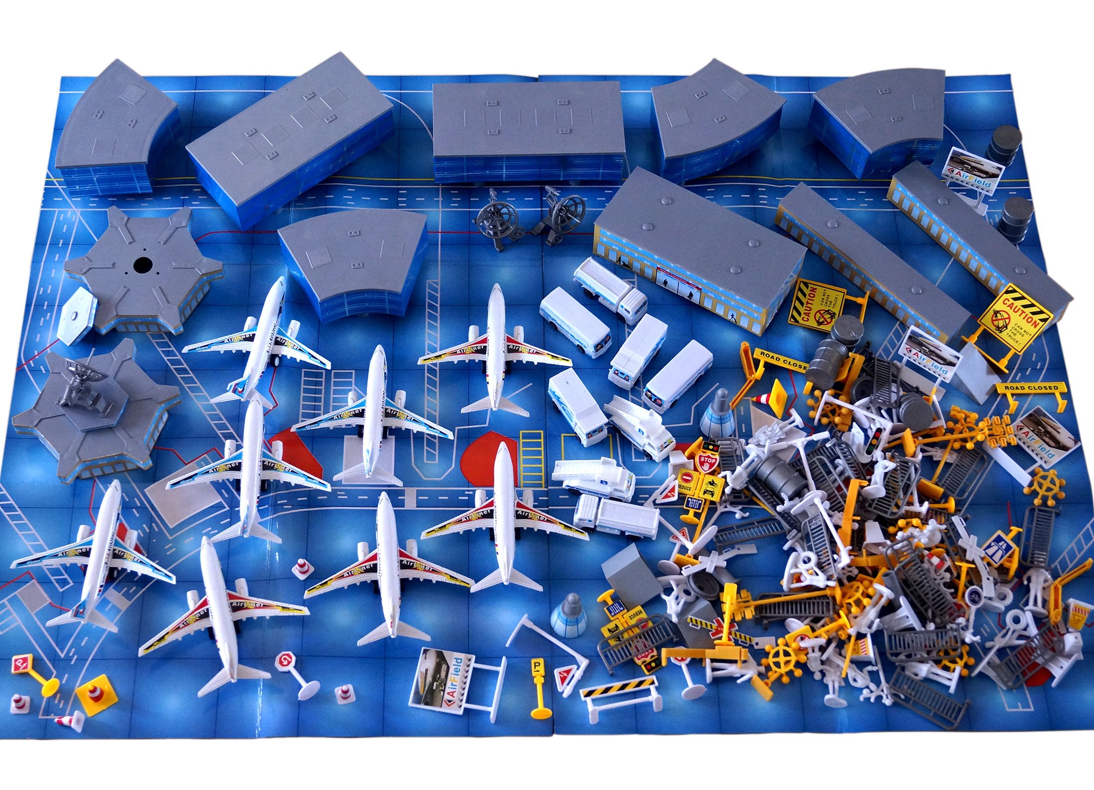 Mua International Airport Assembled Toy 8 Planes and 8 Vehicles 200 ...