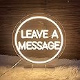 Leave a Message Neon Sign With Holder Base, Neon Guestbook Table Sign ...