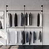 Amazon.com: pamo Industrial pipe clothing rack metal black - Wall ...