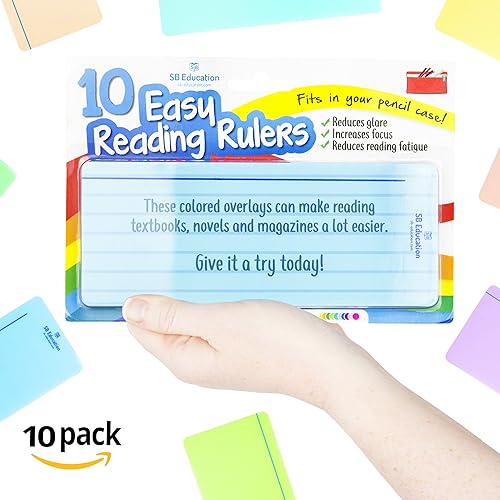 10 Pack Duo Window Reading Rulers One of Each Colour: Amazon.co.uk ...
