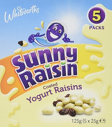 Whitworths Sunny Raisins Yogurt Coated 5 x 25 g (Pack of 4): Amazon.co ...