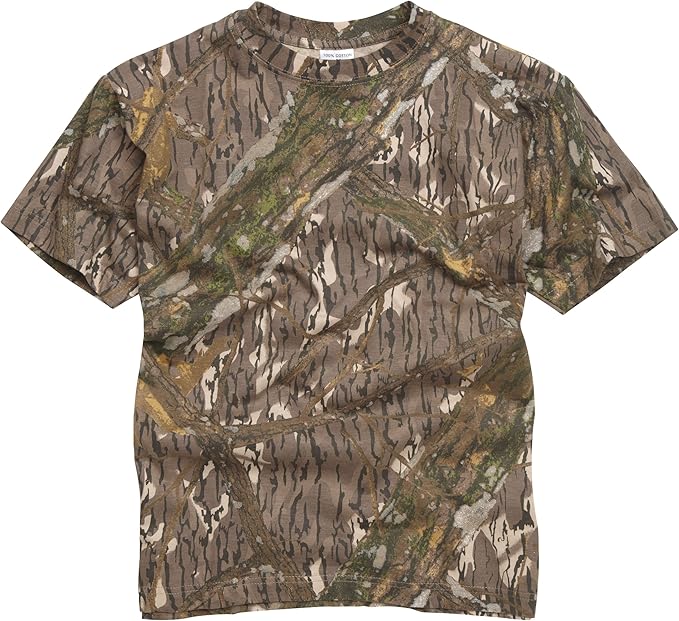 100% Cotton Military Style T-Shirt - Mossy Oak/Tree Bark Camouflage ...