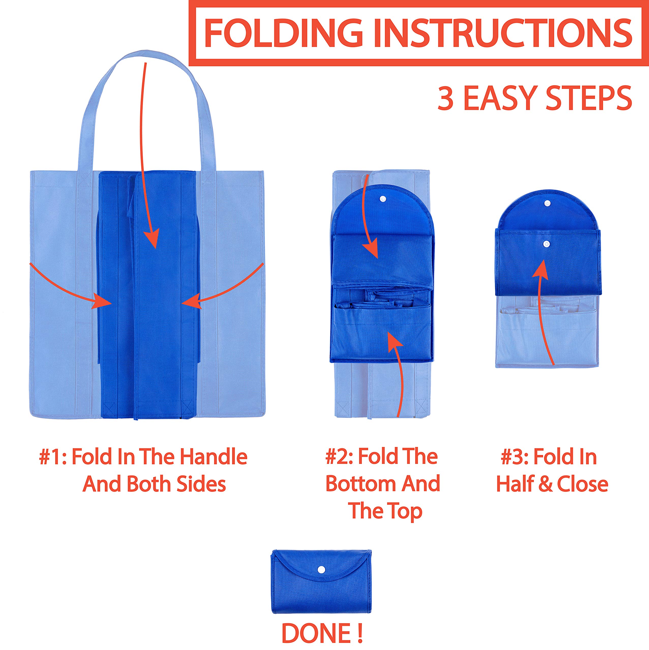 Mua CLEVERFECT Grocery Bags Reusable Foldable for Shopping (set of 5 ...
