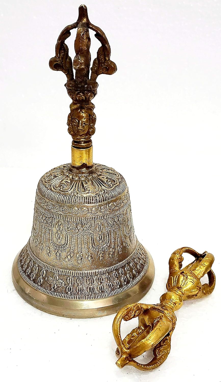 Amazon.com: Tibetan Buddhist Meditation Bell and Dorje Set hand bell ...