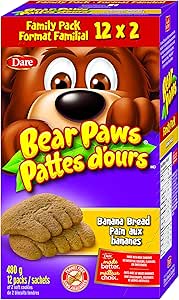 Bear Paws Dare Banana Bread Cookies, 336g Box, 12 Pouches per Box, 40 ...