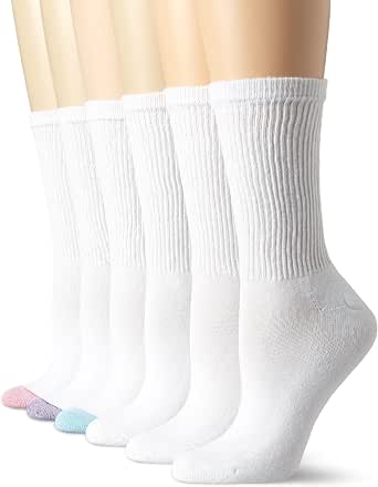 Amazon.com: Hanes Women's Comfort Blend Crew Sock, 6 Pack : Clothing ...