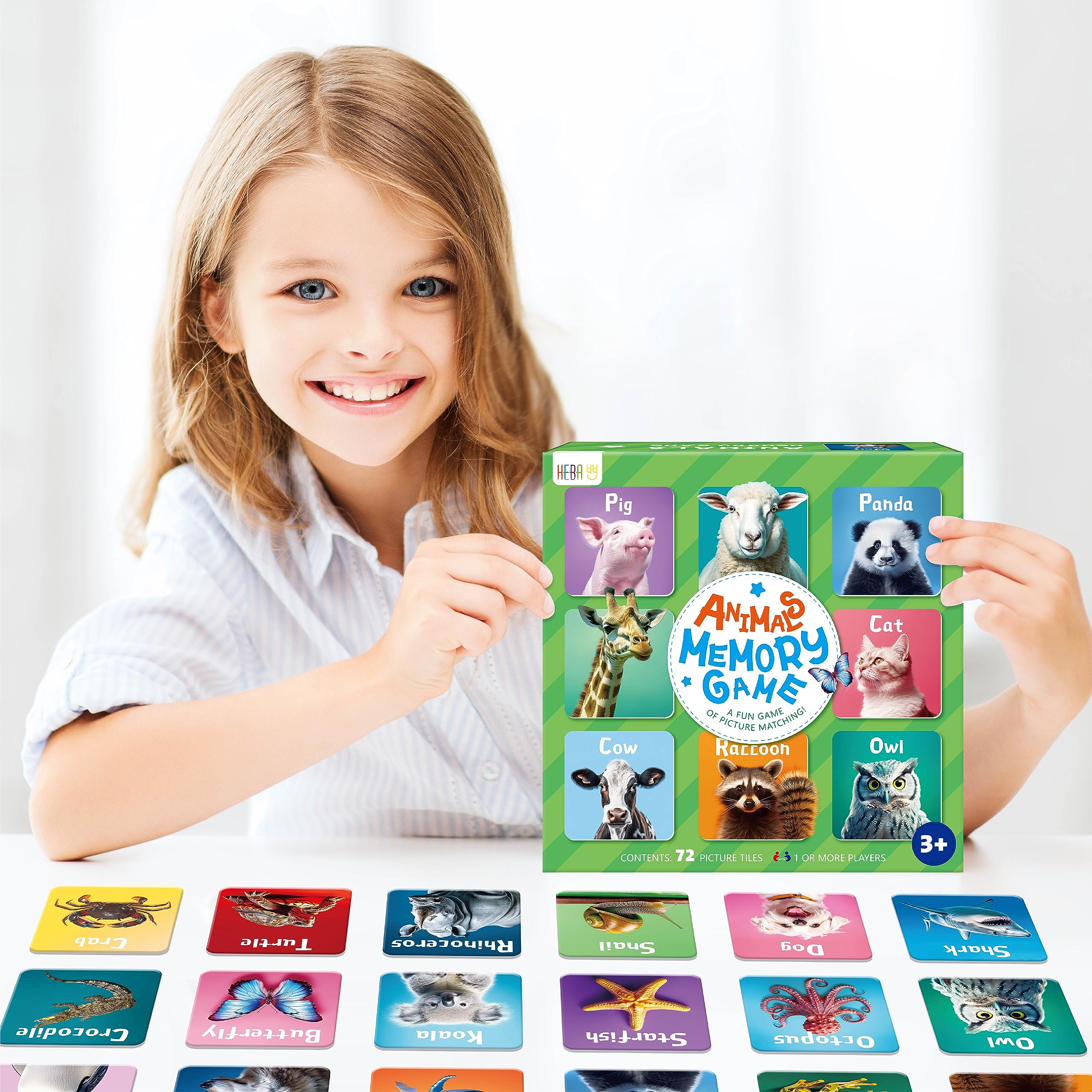 Mua Hebayy 72 PCS Memory Matching Game, Real Animal Matching Cards for ...