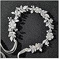 Amazon.com : SWEETV Sliver Flower-Leaf Bridal Headpieces for Wedding ...