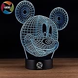 3D Mickey Mouse LED Night Light Touch Table Desk Lamp for Kids Gift ...