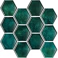Amazon.com: VEELIKE 6 Sheets Green Hexagon Peel and Stick Backsplash ...