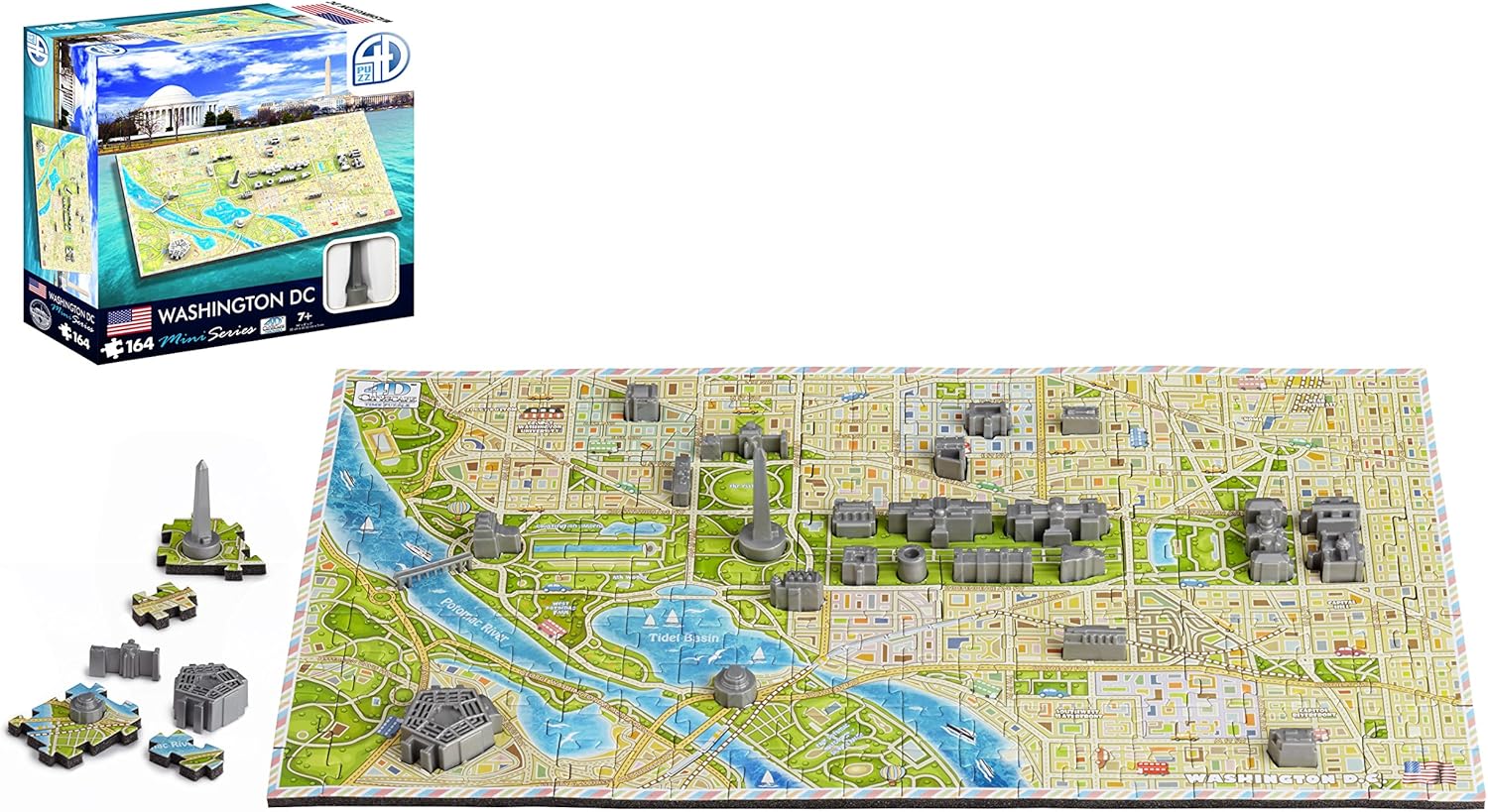 Amazon.com: 4D Cityscape Mini Puzzle (164 Piece), Washington DC: 4D ...
