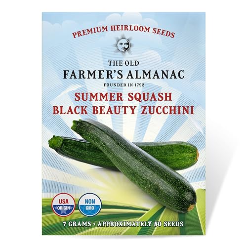 The Old Farmer's Almanac Heirloom Summer Squash Seeds (Black Beauty ...