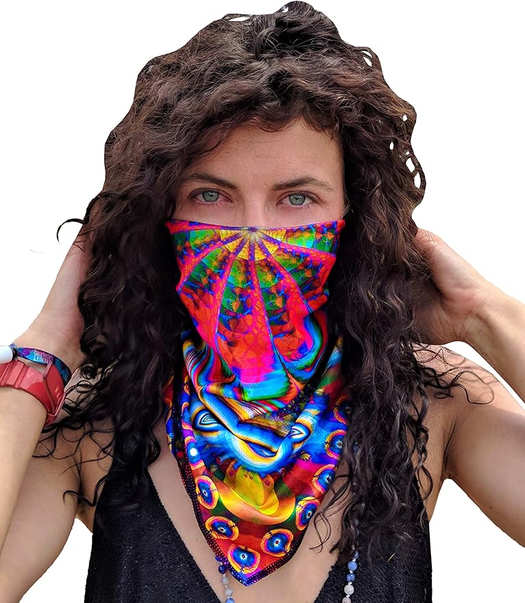 Velu Rave Face Masks (2 in 1) Reversible Bandanas for Dust, Outdoors ...