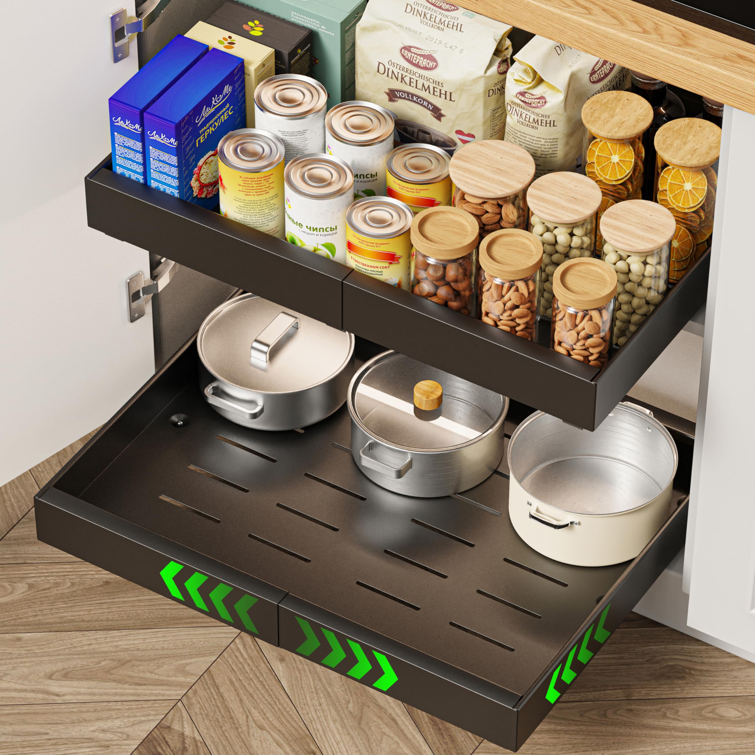 CPOTAM Pull Out Cabinet Organizer, Expandable(12.1''-20.4'') Pull Out ...