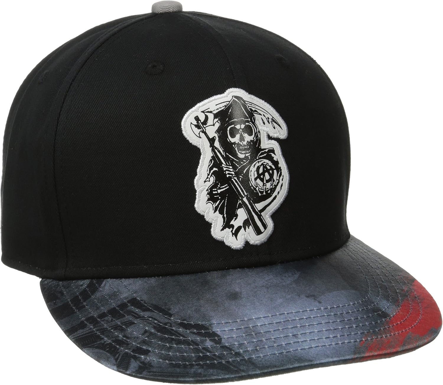 Sons of Anarchy Men's Soa Reaper Flat Brim Cap, Black, One Size at ...