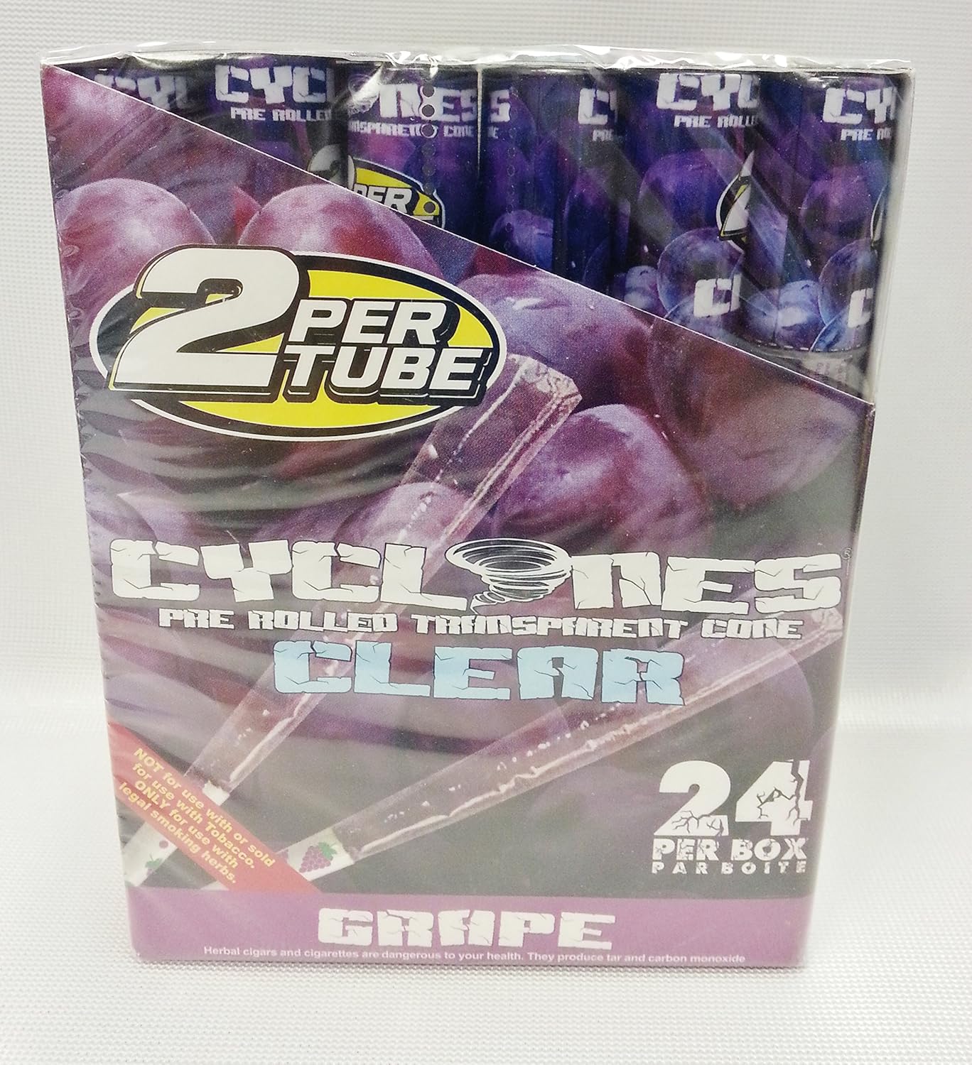 Amazon.com: Full Box 24 Cyclones Grape Flavored Pre Rolled Cones Clear ...