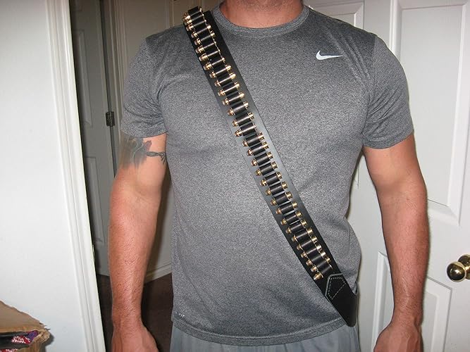 Amazon.com: Bandolier Handmade Leather Ammo Bandolier w/ 54 Ammo Loops ...