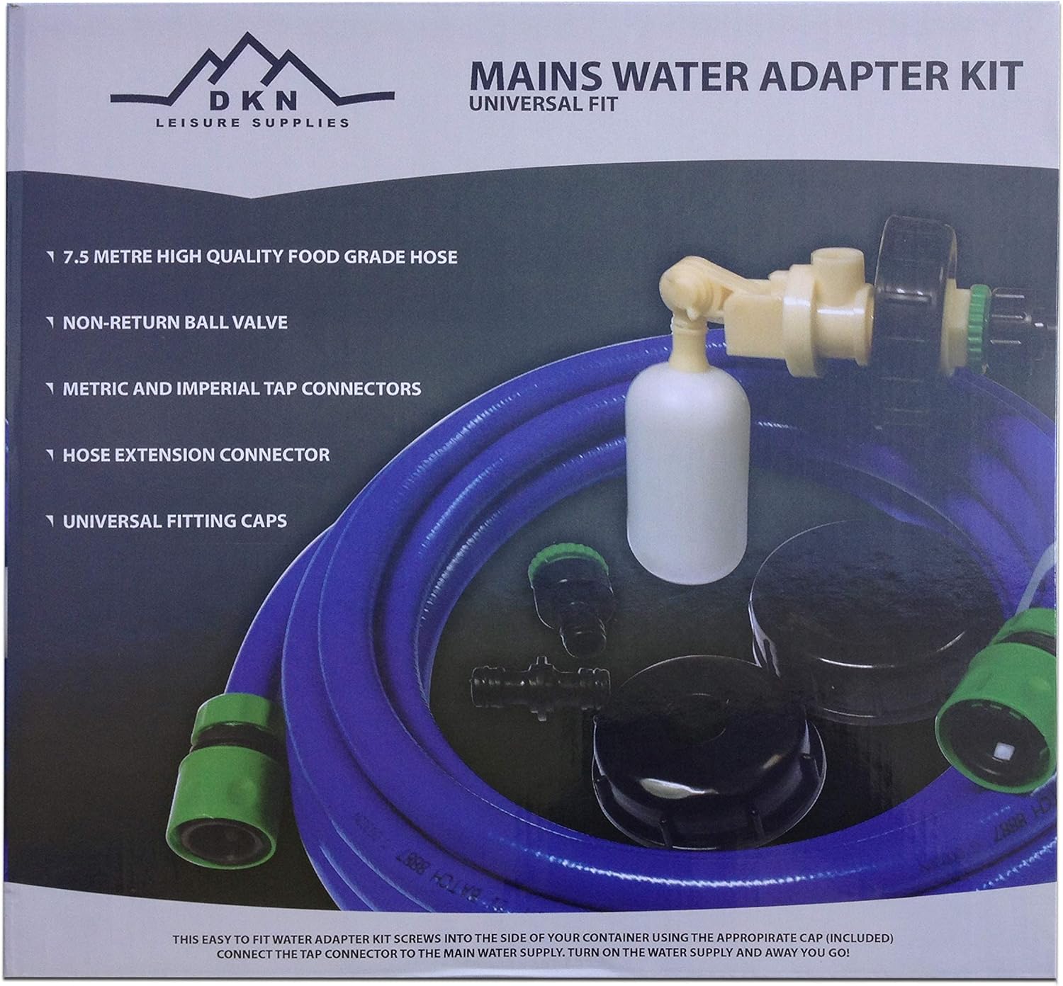 DKN UNIVERSAL MAINS WATER ADAPTOR with 7.5m Hose – BigaMart