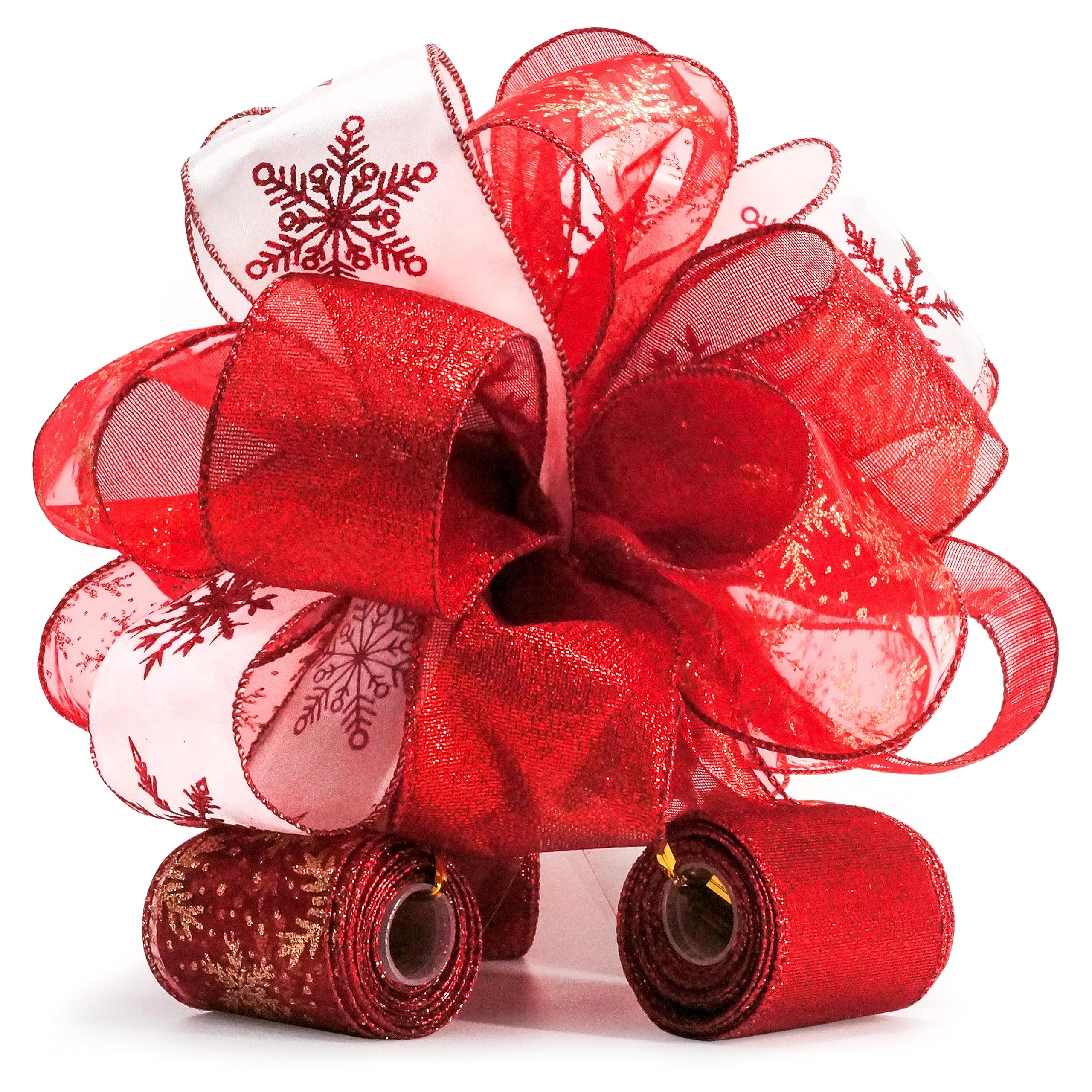 Traico Christmas Tree Topper Bow - Bow: 11" sq. - Tails: 3 Yards Long ...