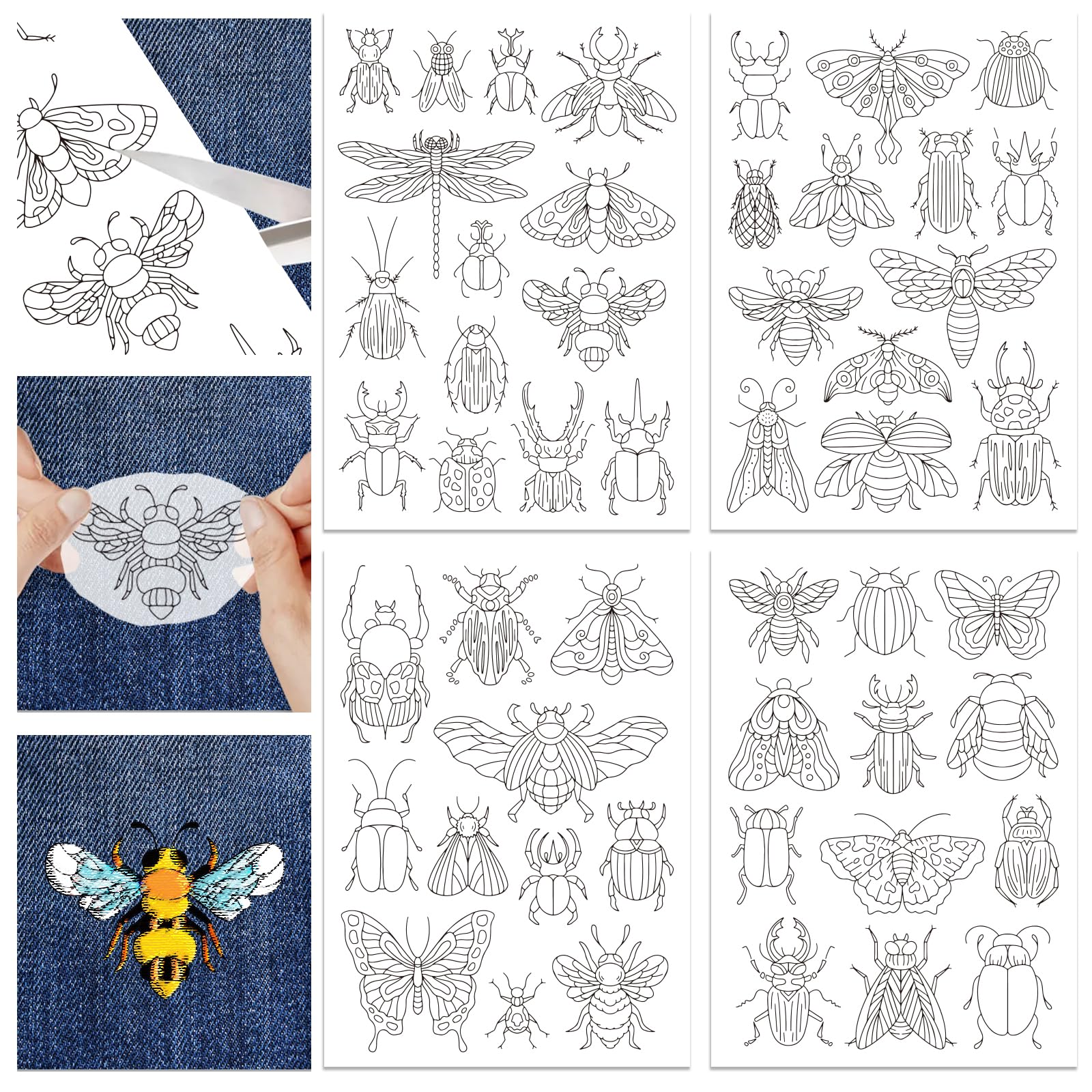 Embroidery Stick And Stitch 4 Sheets Water Soluble Embroidery Patterns ...