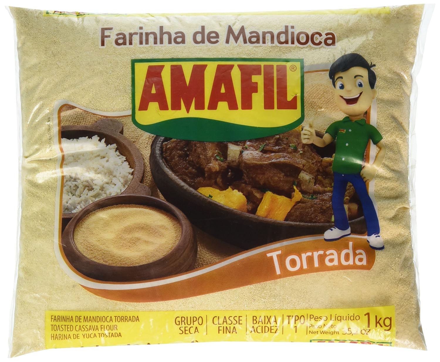 Amazon.com : Amafil Toasted Cassava Flour 35.2oz | Farinha De Mandioca ...