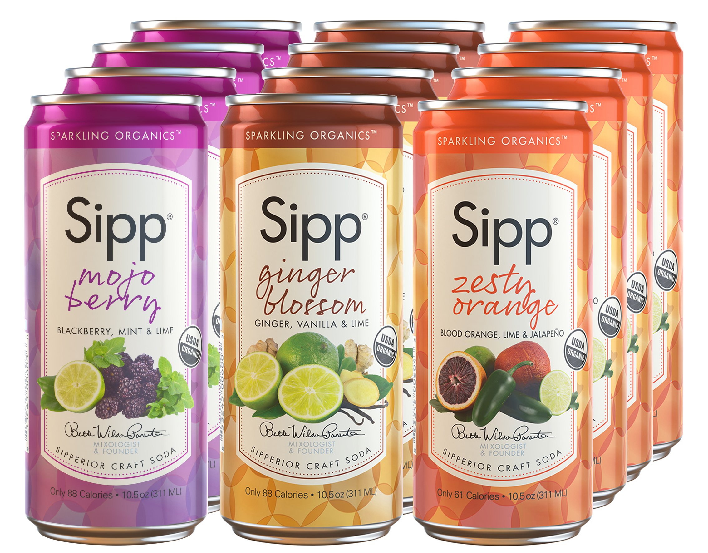 Amazon.com : Sipp Sparkling Organics Soda, Lemon Flower, 10.5 Fluid ...