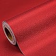 Amazon.com: MAYPLUSS Red Glitter Foil Gift Wrapping Paper - Solid Color ...