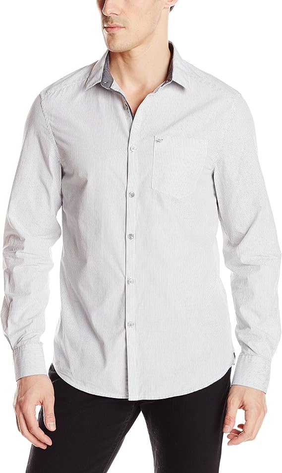Kenneth Cole New York Men's Long-Sleeve Striped Button-Down Shirt ...