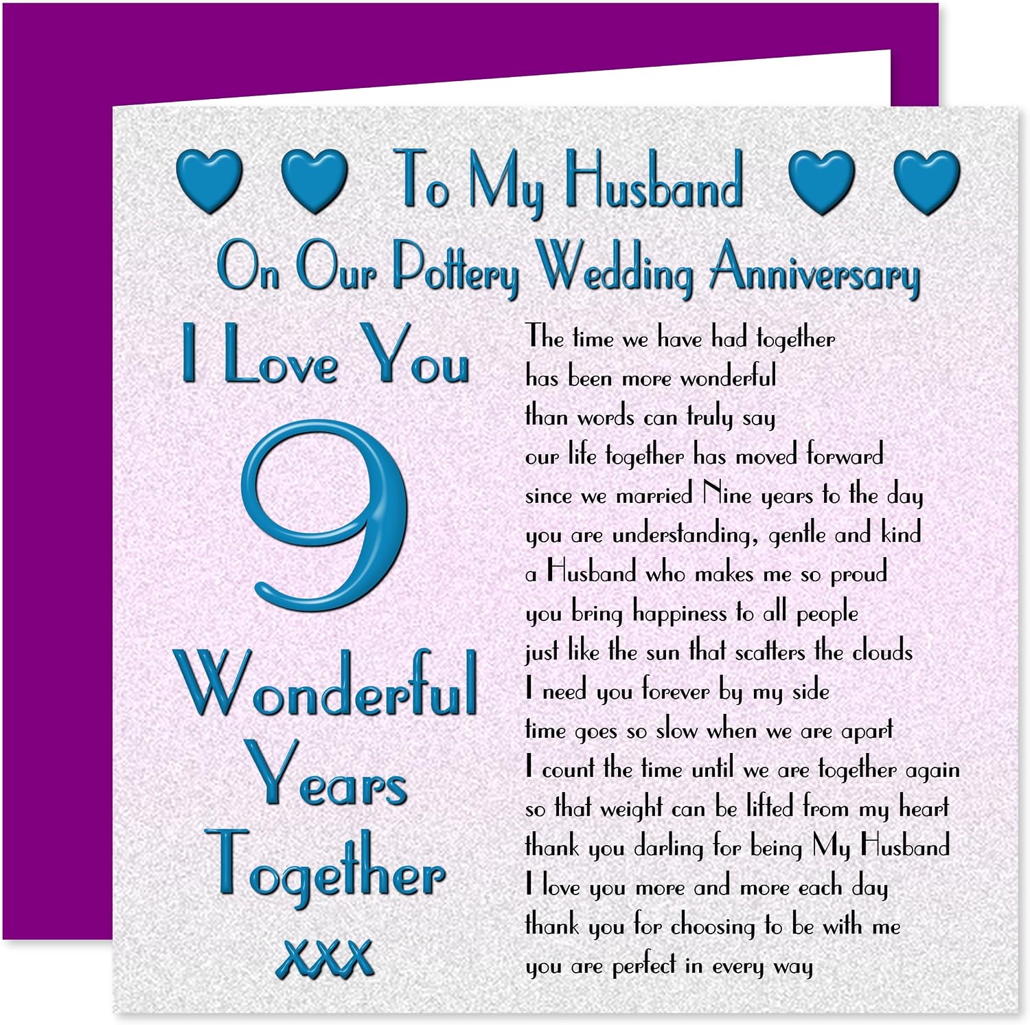 My Husband 9th Wedding Anniversary Card On Our Pottery Anniversary My Husband 9th Wedding Anniversary Card On Our Pottery Anniversary