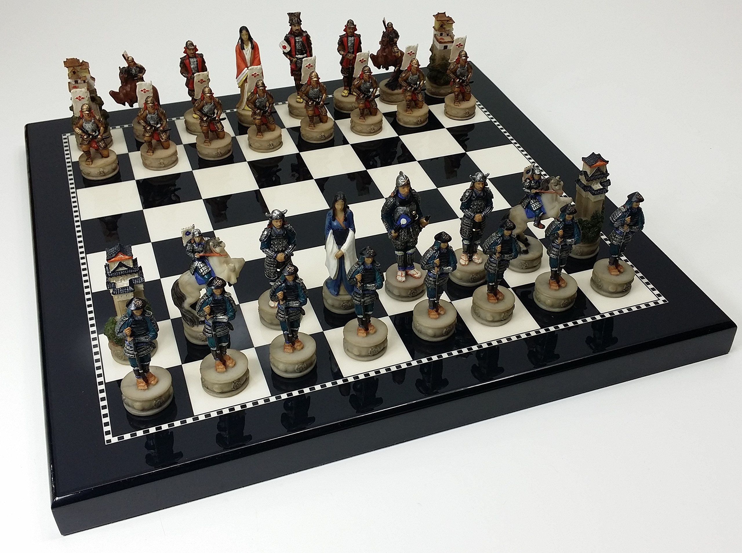 Mua Japanese Samurai Chess Set Hand Painted w/ 15" Black High Gloss ...