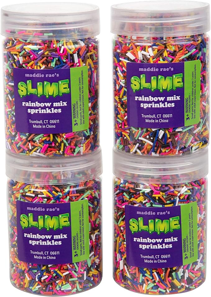 Maddie Rae's Rainbow Mix Slime Sprinkles (4 Pack) - 4oz Clay Sprinkle ...