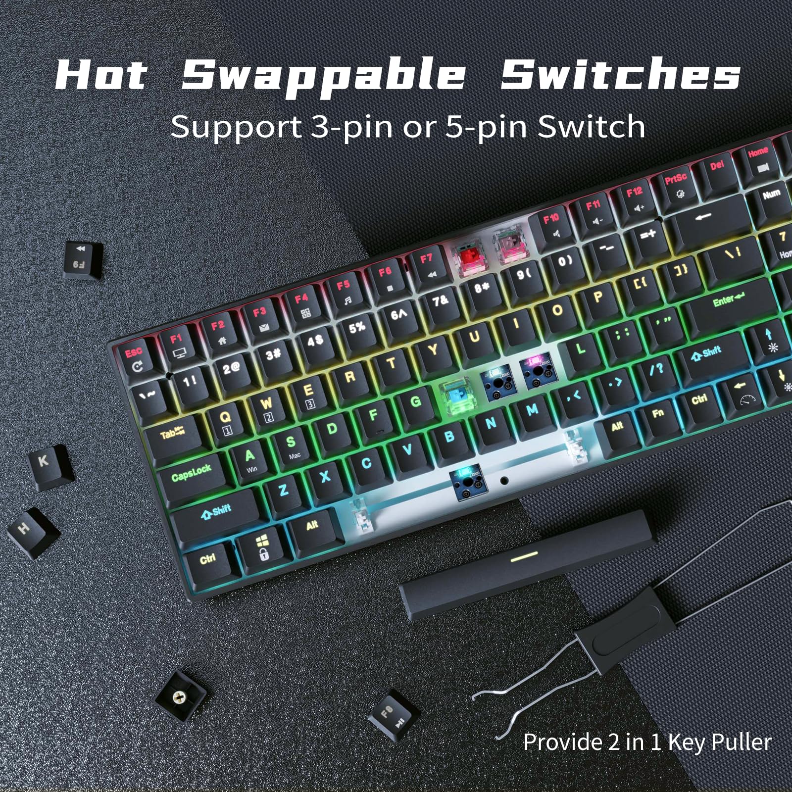 Mua RK ROYAL KLUDGE RK100 2.4G Wireless/Bluetooth/Wired RGB Mechanical ...