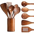 Amazon.com: Tmkit Wooden Spoons for Cooking, Cooking Utensils Set of 6 ...