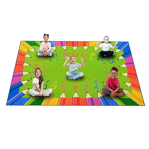 ABCarpet Classroom Rug for Kids Reading Area - Neutral Colorful ...