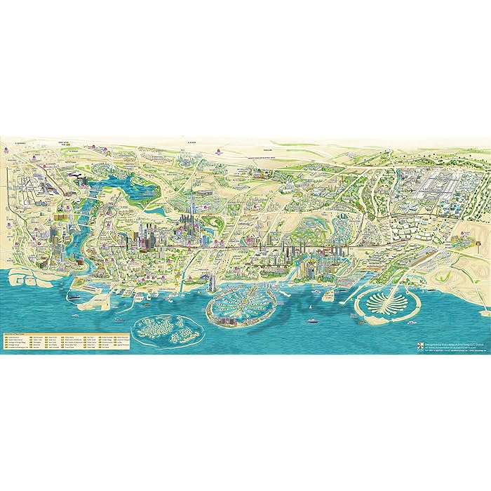 Buy Dubai 3D Wall Map (Gloss)-Laminated wall maps available-Tourist ...