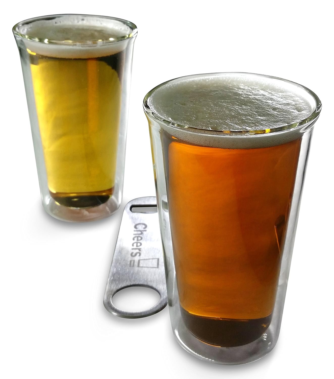 Princeton Wares Double Wall Glass Insulated Beer Glass Tumbler 14 Ounce ...
