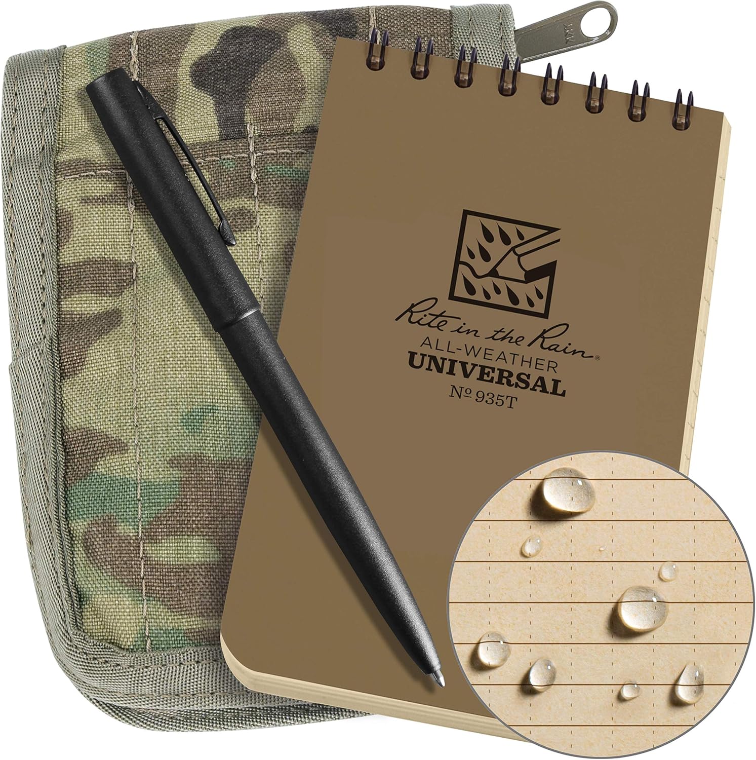 Rite in the Rain Weatherproof 3" x 5" Top Spiral Notebook Kit: MultiCam ...