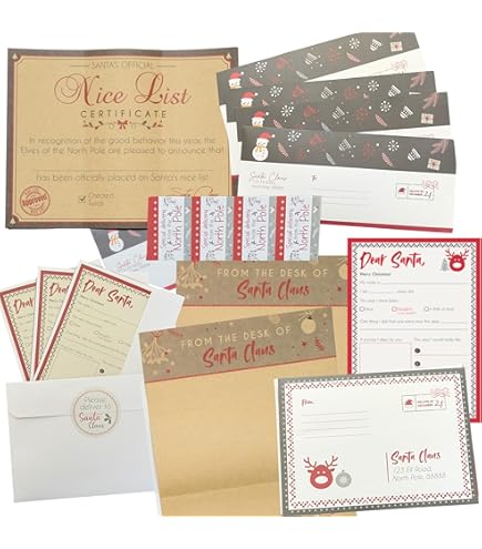 Santa Wish List Paper Letter To Santa Kit With Envelope, Coloring Page ...