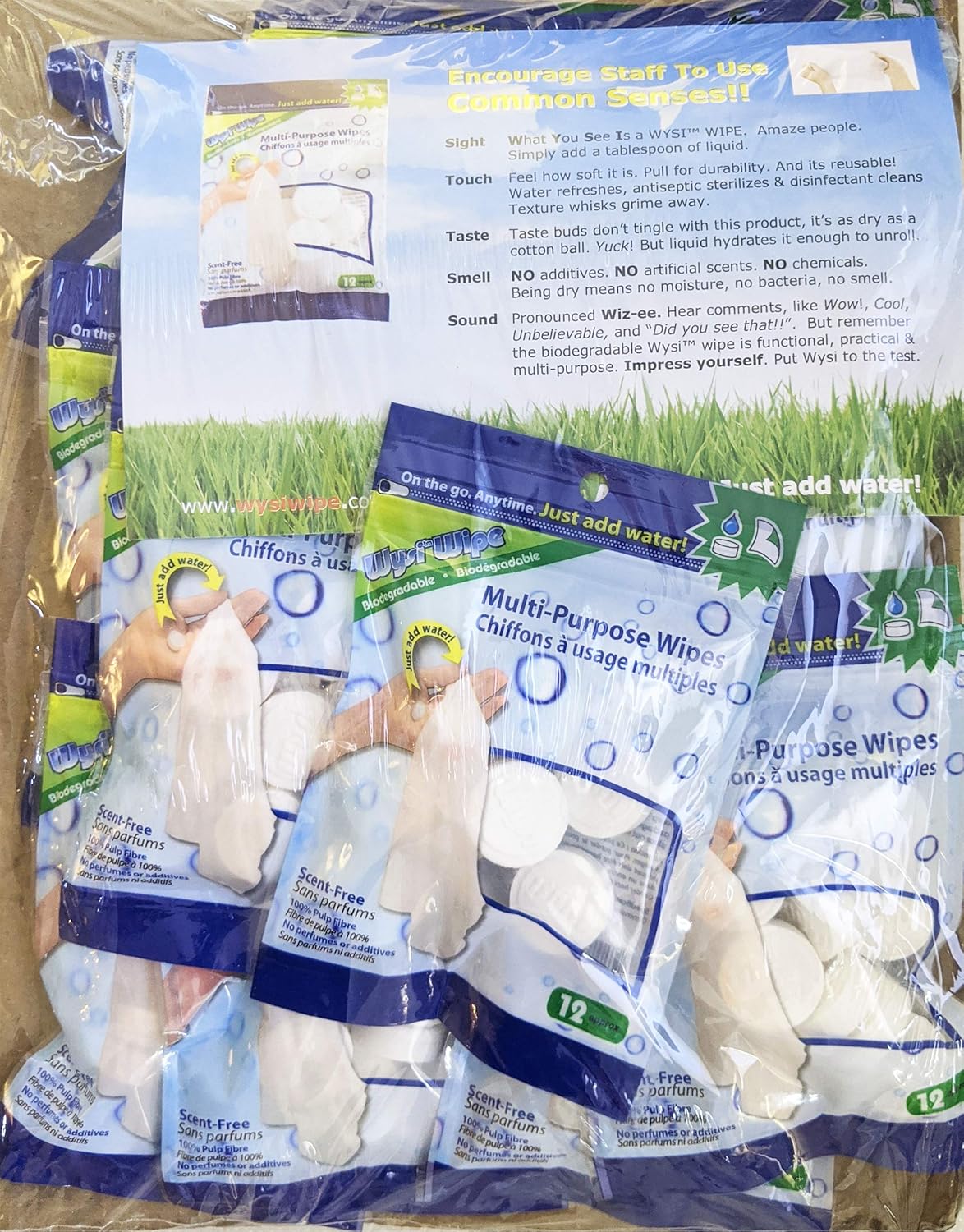 Amazon.com: WYSI Multi-Purpose Expandable Wipes, Just Add Water - 14x ...