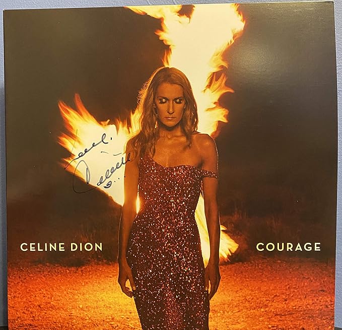 Celine Dion signed Courage 12" lp album (RED VINYL) at Amazon's ...