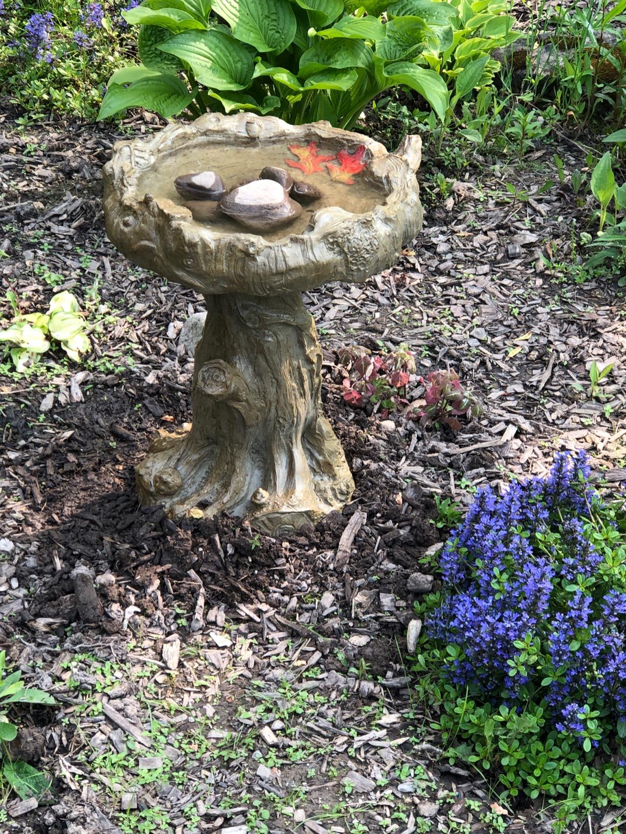 $35/mo - Finance Cast Stone Log Birdbath Sculpture Home & Garden Decor ...