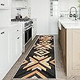 Amazon.com: Tyrot Black Boho Aztec Runner Rug 2x8 Western Hallway Rug ...