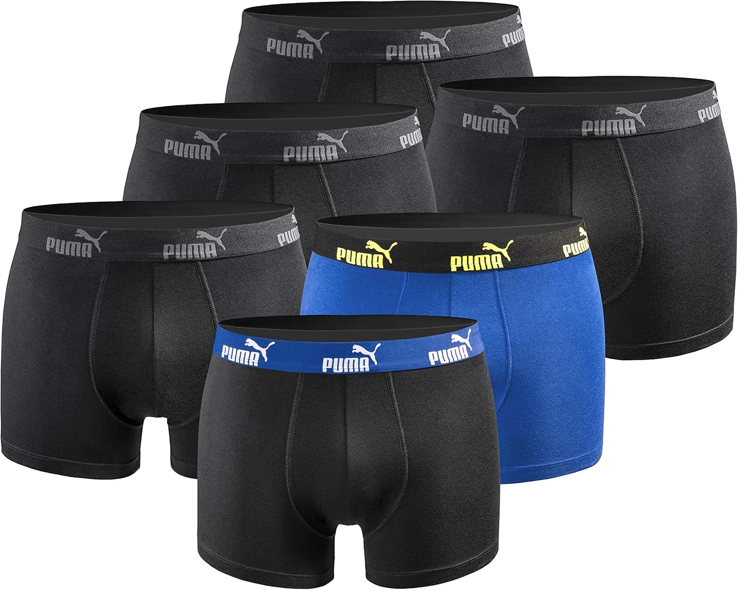 PUMA Men's Boxer Shorts Limited Statement Edition Pack of 6 - Black - S ...