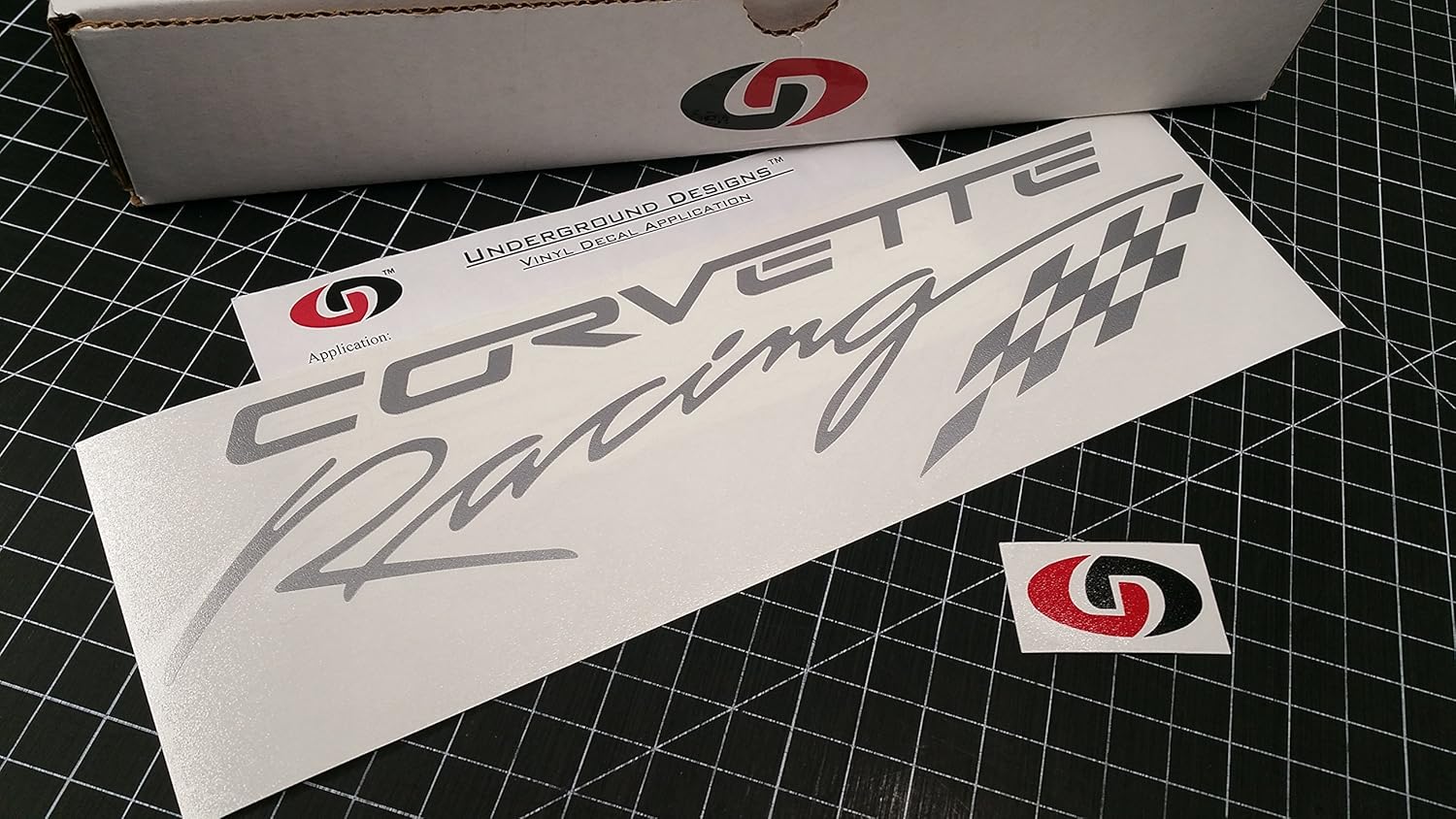 Amazon.com: UNDERGROUND DESIGNS Corvette Racing Decal Script Flag ...