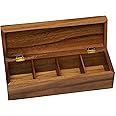 Amazon.com: Lipper International Acacia Wood Tea Box with 4 Sections ...