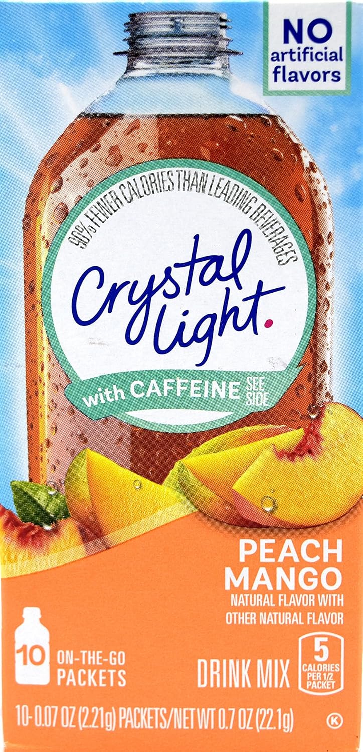 Amazon.com : Crystal Light On The Go Peach Mango With Caffeine Drink ...